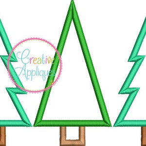 Christmas Tree Trio Applique Machine Embroidery Design 4 Sizes ...