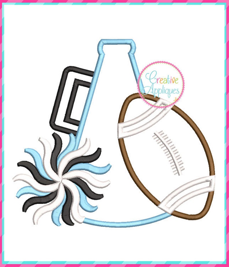 Megaphone Football Applique Machine Embroidery Design 4 Sizes - Etsy