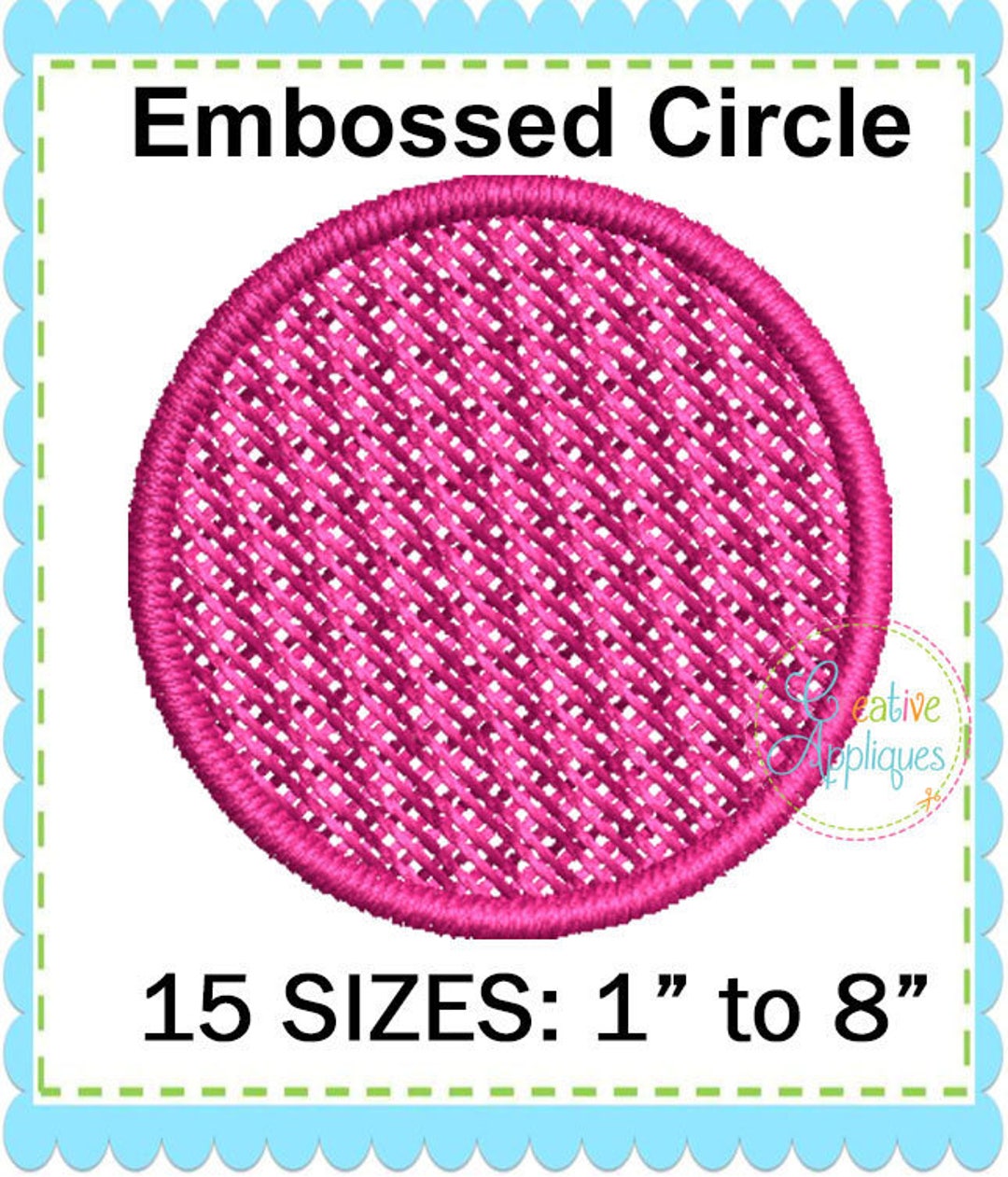Embossed Circle Monogram Frame Digital Machine Embroidery Design 15 ...