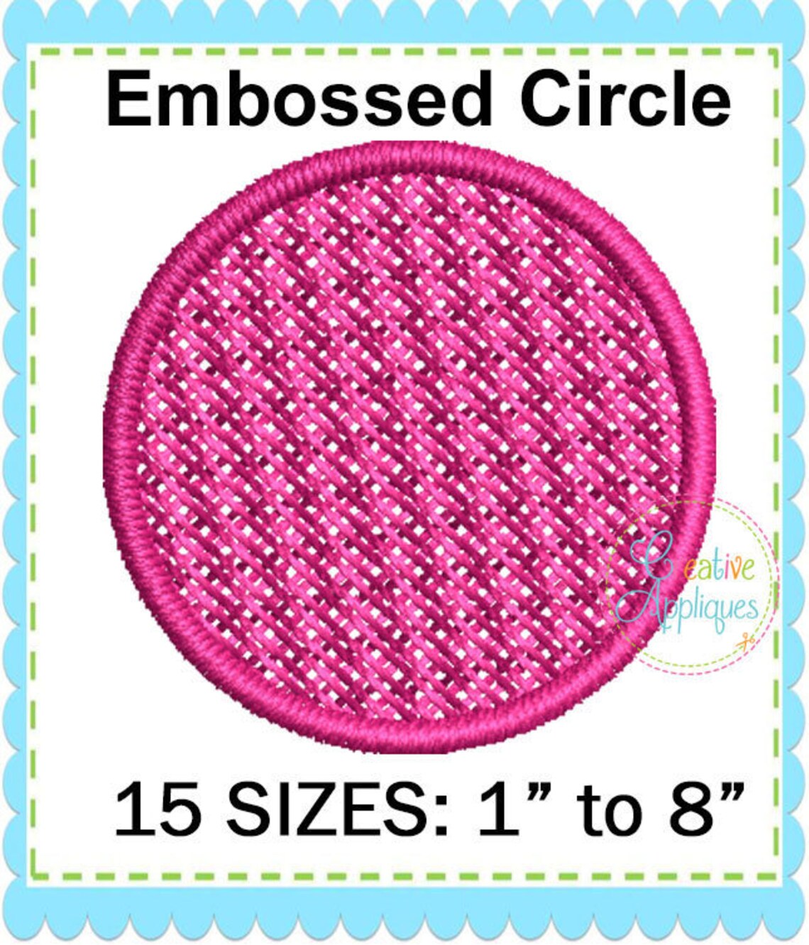 Embossed Circle Monogram Frame Digital Machine Embroidery - Etsy