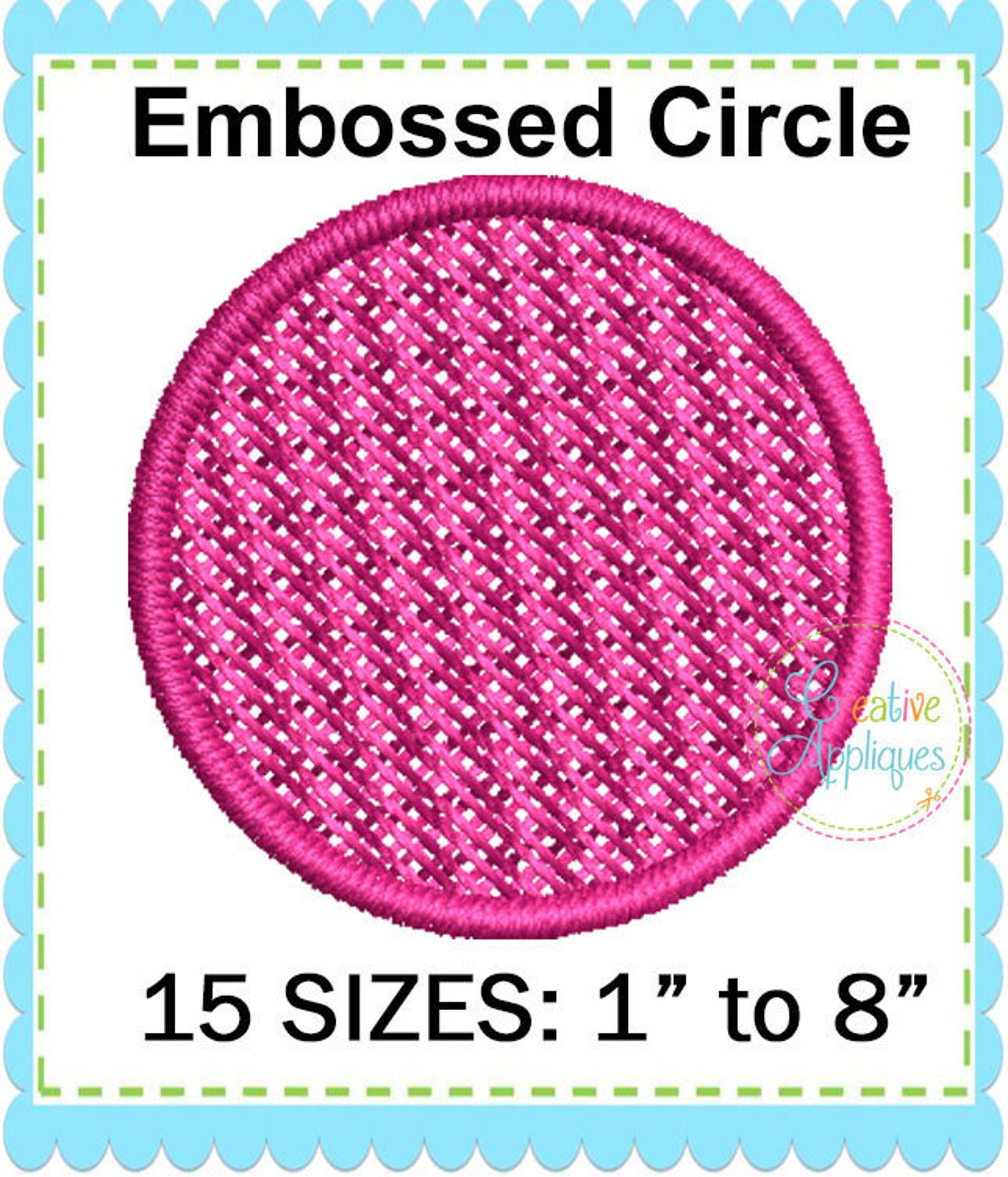 Embossed Circle Monogram Frame Digital Machine Embroidery - Etsy