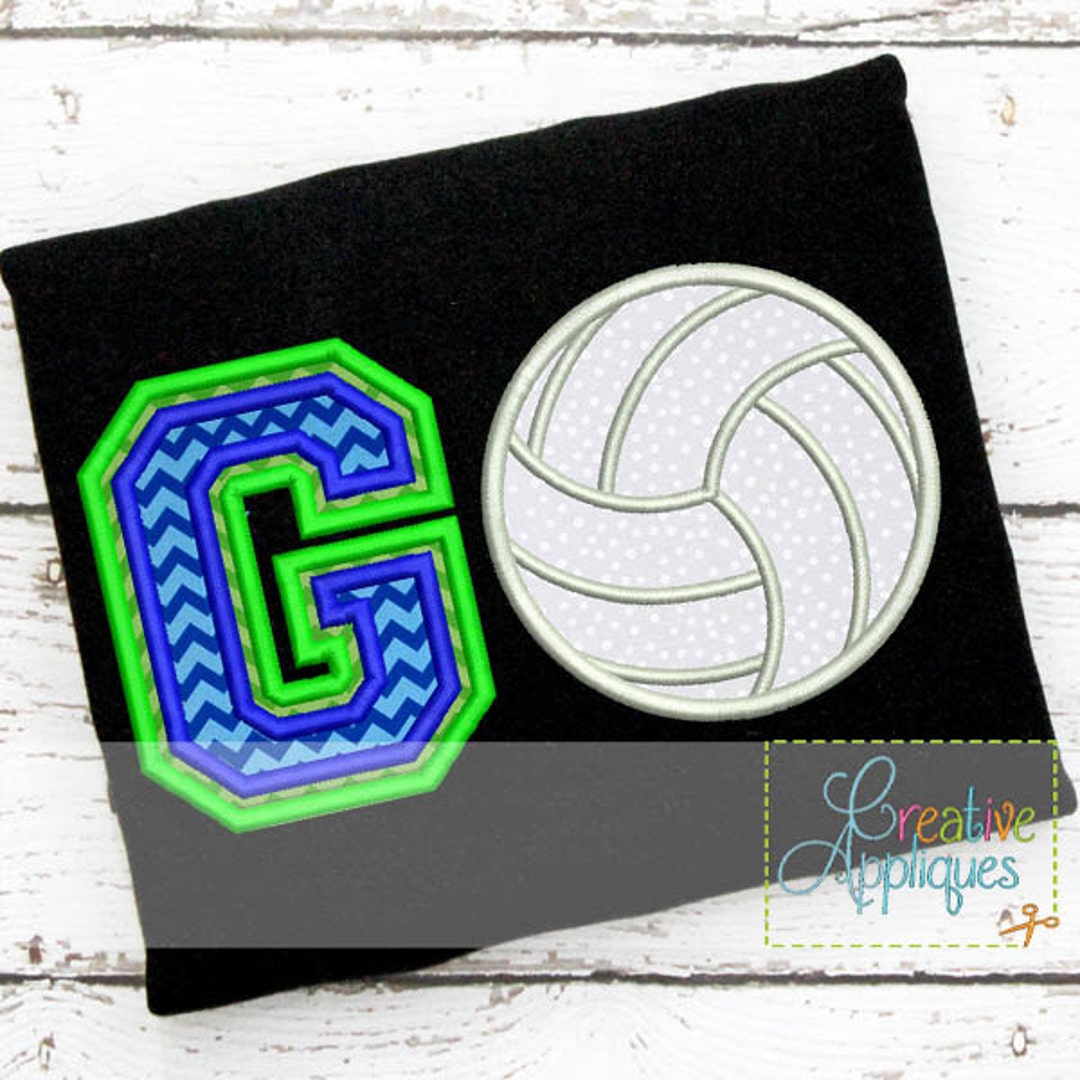 Go Volleyball Team Digital Machine Embroidery Applique Design 4 SIZES ...