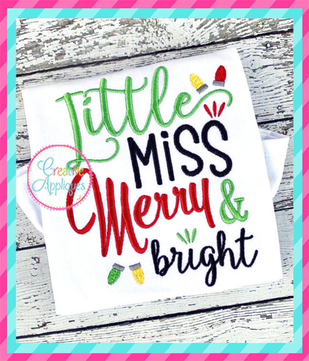 Little Miss Merry and Bright Digital Machine Embroidery Design 5 Sizes ...