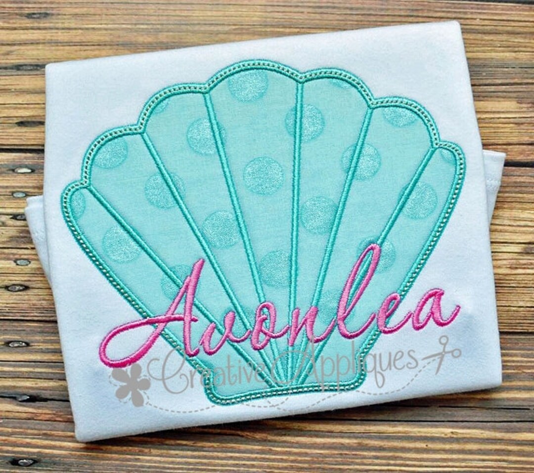 Seashell Machine Embroidery Applique Design 4 Sizes - Etsy