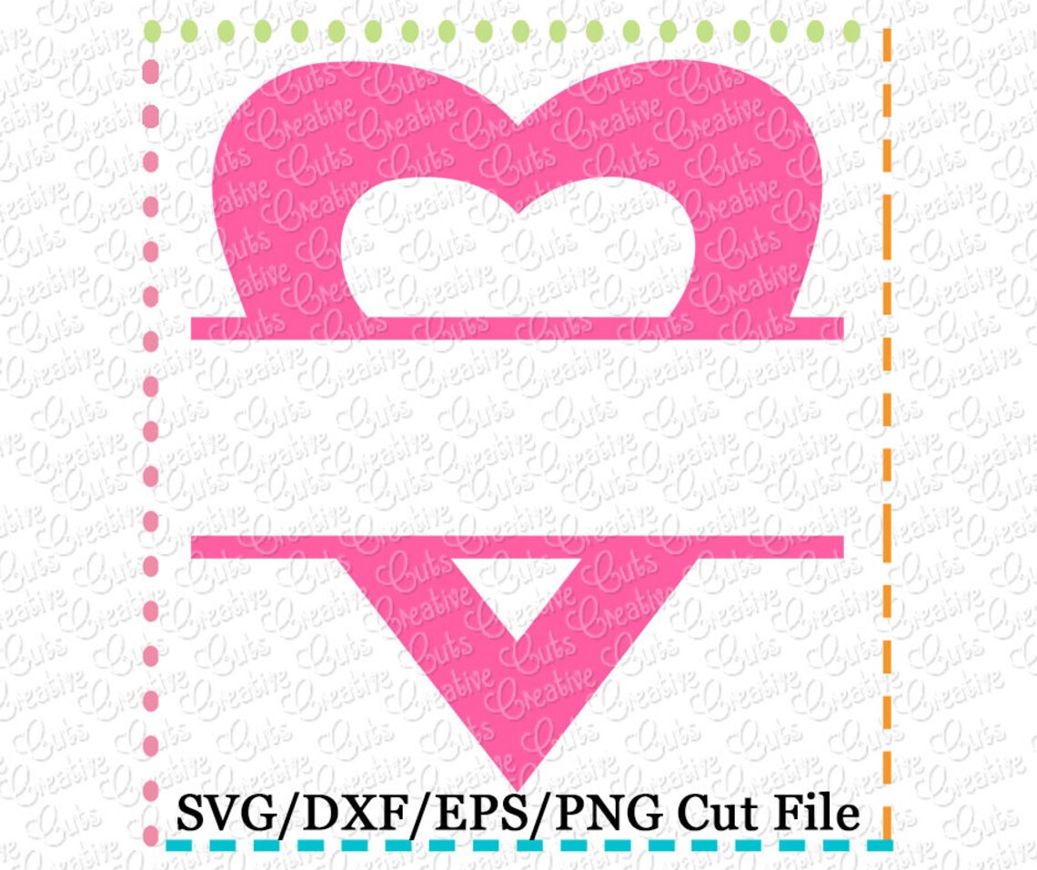 Split Heart Valentine SVG Cutting File, Valentine Svg, Valentines Cut ...