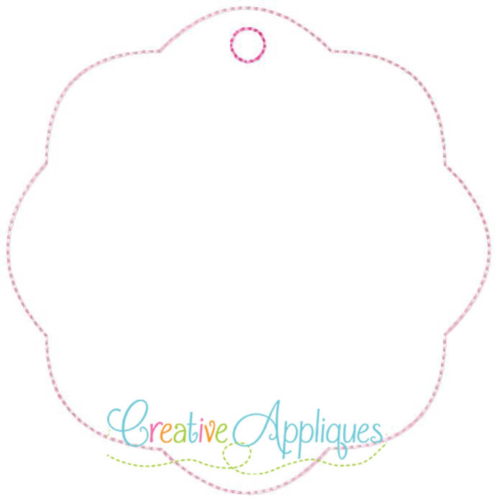 Scallop Tag Label Ornament in the Hoop Applique Machine Embroidery ...