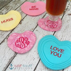 Heart Coaster and Mug Rug in the Hoop Design, Mug Rug in the Hoop ...