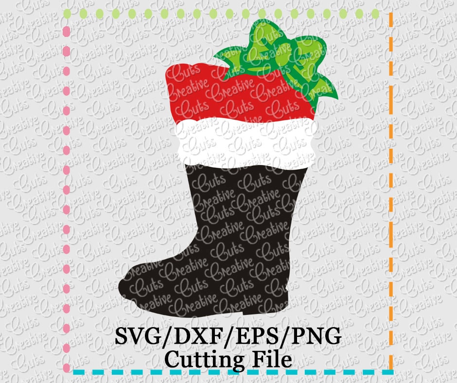 EXCLUSIVE SVG Santa Boots Bow Cutting File, Santa Boots Cut File ...