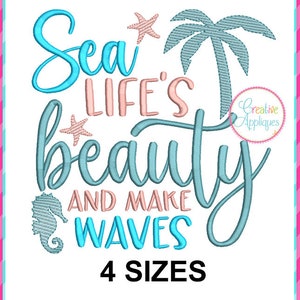 Ocean Digital Machine Embroidery Design 4 Sizes, Ocean Embroidery, Sea ...