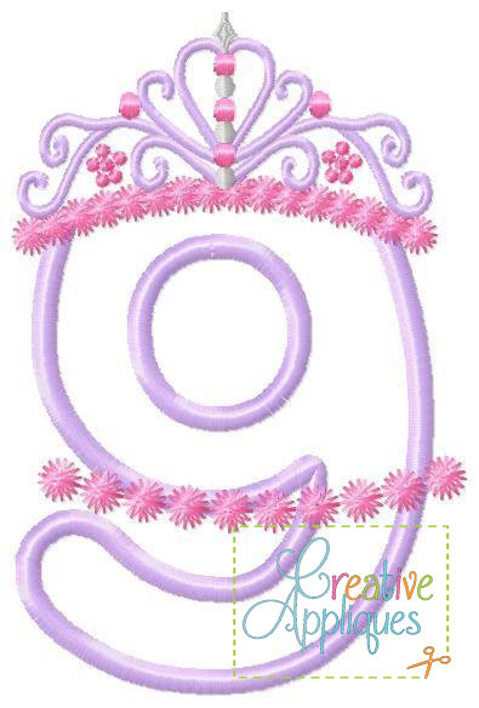 Princess Ballerina Tutu Crown Tiara Number 9 9th Nine Ninth Machine ...