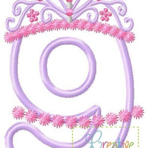 Princess Ballerina Tutu Crown Tiara Number 9 9th Nine Ninth Machine ...