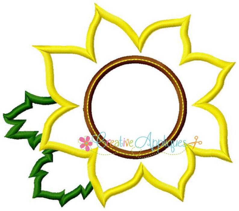 Sunflower Monogram Fall Digital Machine Embroidery Applique - Etsy