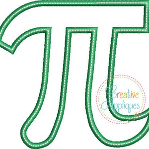Pi Symbol Sign School Math Applique Digital Machine Embroidery Applique ...