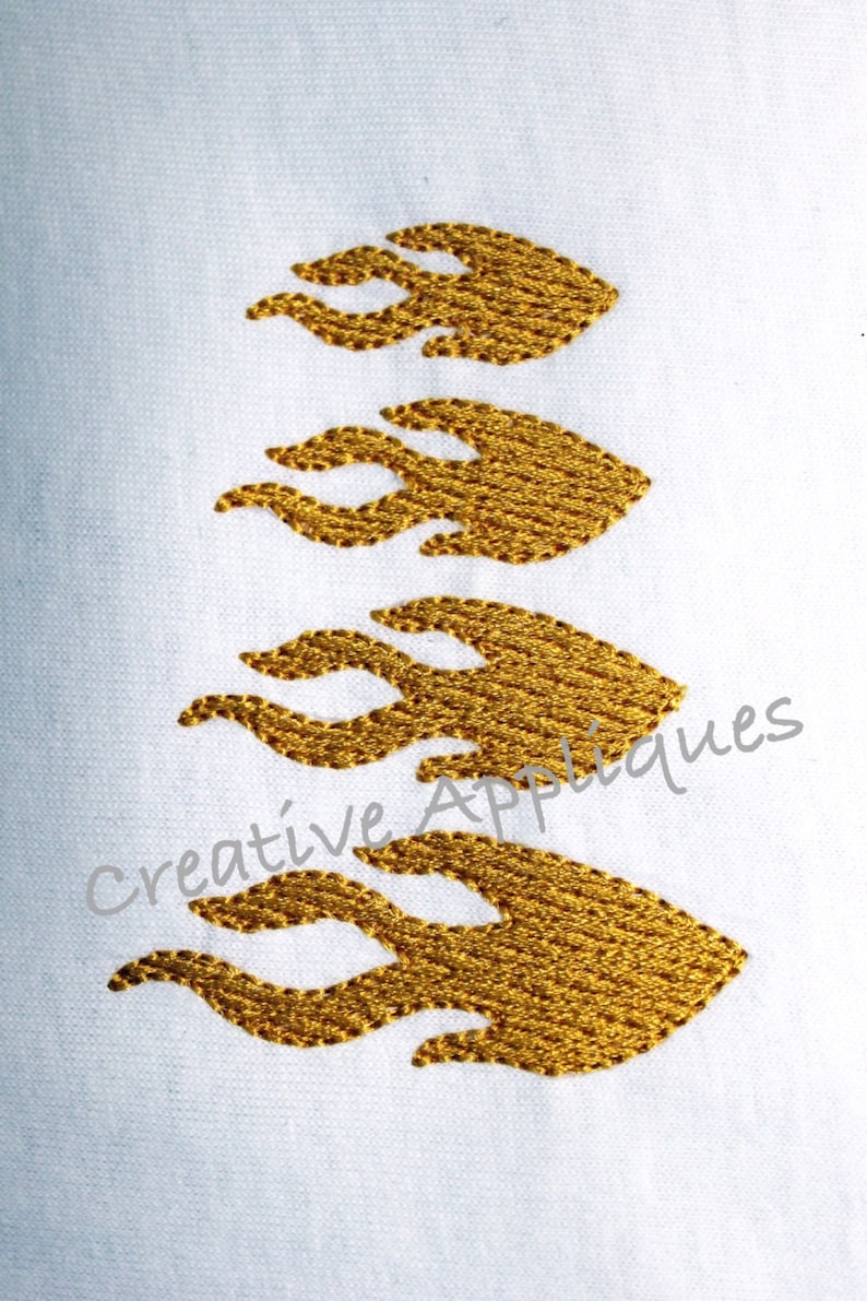 Flame Fill Stitch Miniature Digital Machine Embroidery Design | Etsy ...