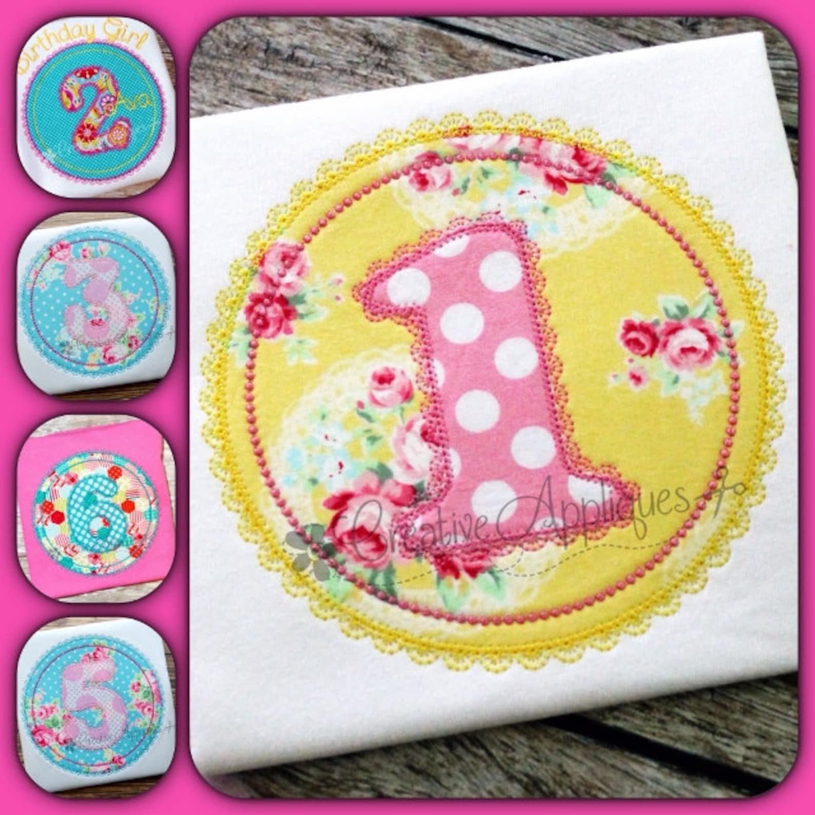 Lace Stitch Birthday Number Set 1 Through 12 Machine Embroidery ...