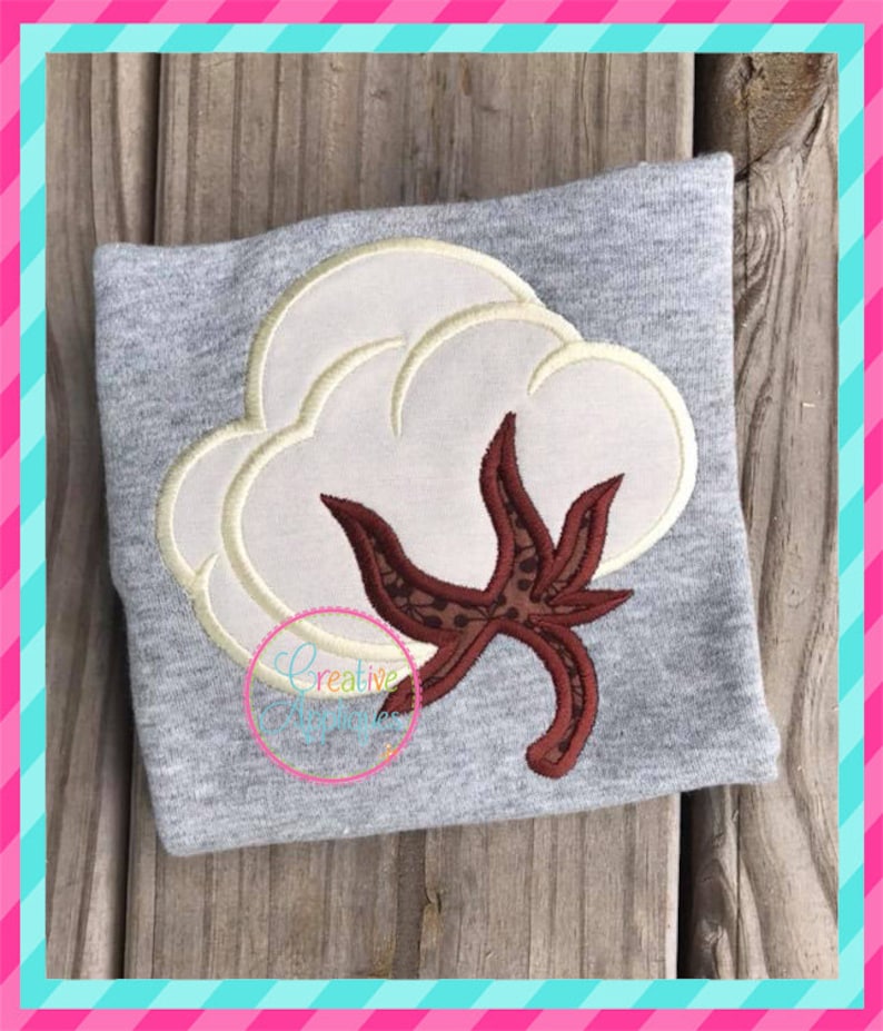 Cotton Boll Applique Digital Machine Embroidery Design 4 Sizes, Cotton ...