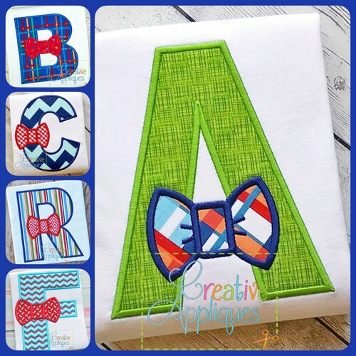 Bow Alphabet Letter Set A-Z Applique Machine Embroidery Design - Etsy