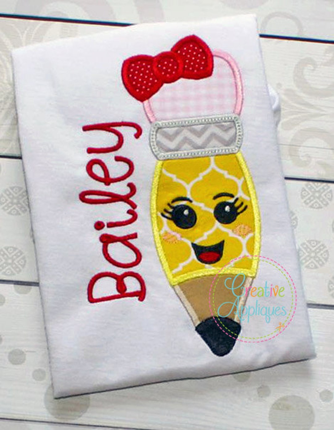 Pencil Digital Machine Embroidery Applique Design 5 Sizes!!! - Etsy