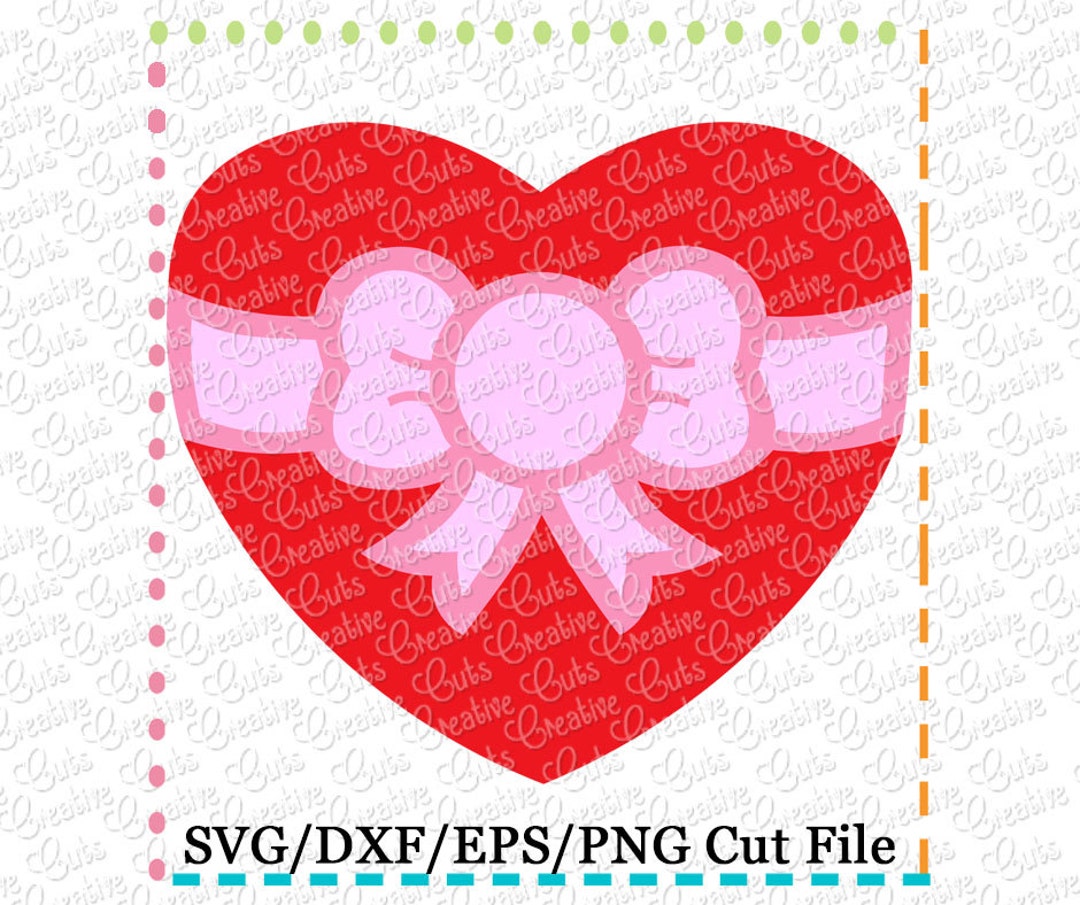 Heart Bow Valentine SVG Cutting File, Valentine Svg, Valentines Cut ...