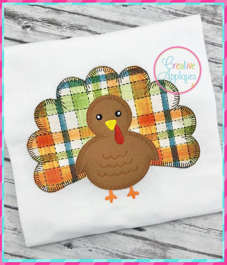 Blanket Stitch Turkey Applique Digital Machine Embroidery - Etsy