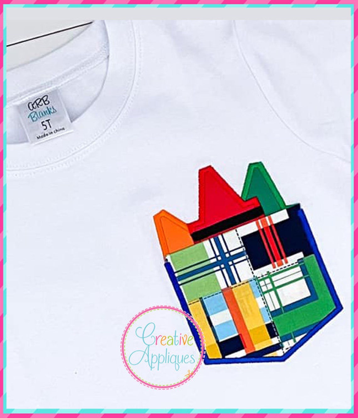 Crayon Pocket Applique Machine Embroidery Design 9 Sizes in - Etsy