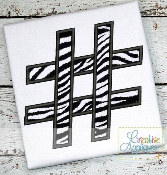Hashtag Number Symbol Digital Machine Embroidery Applique | Etsy
