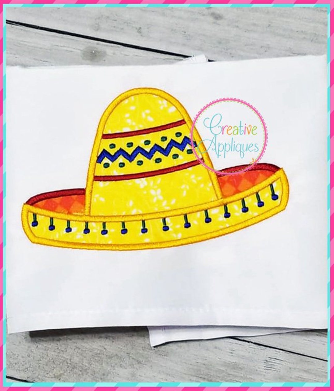 Sombrero Digital Machine Embroidery Applique Design 5 SIZES, Sombrero ...