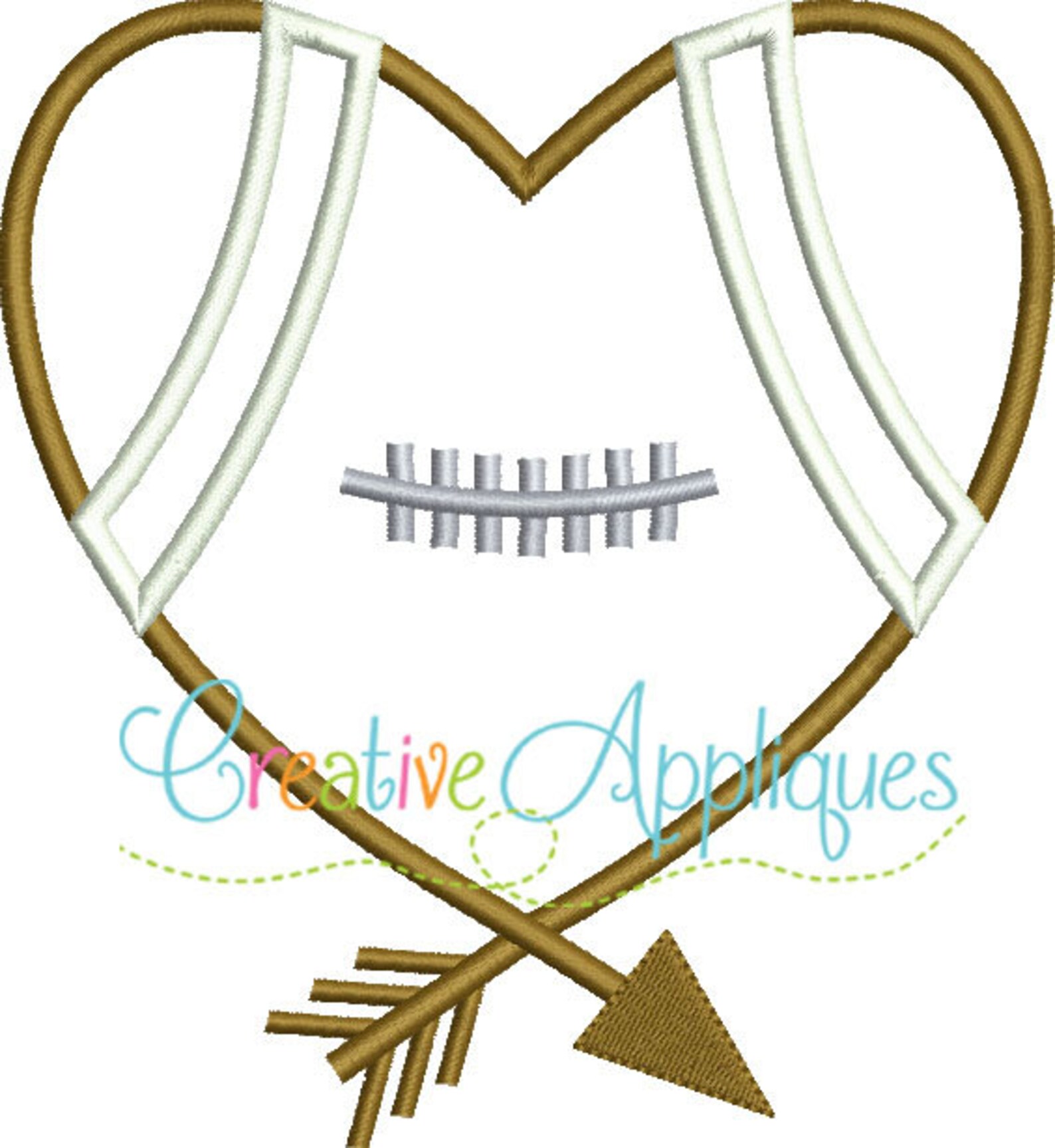 Football Arrow Heart Digital Machine Embroidery Applique - Etsy