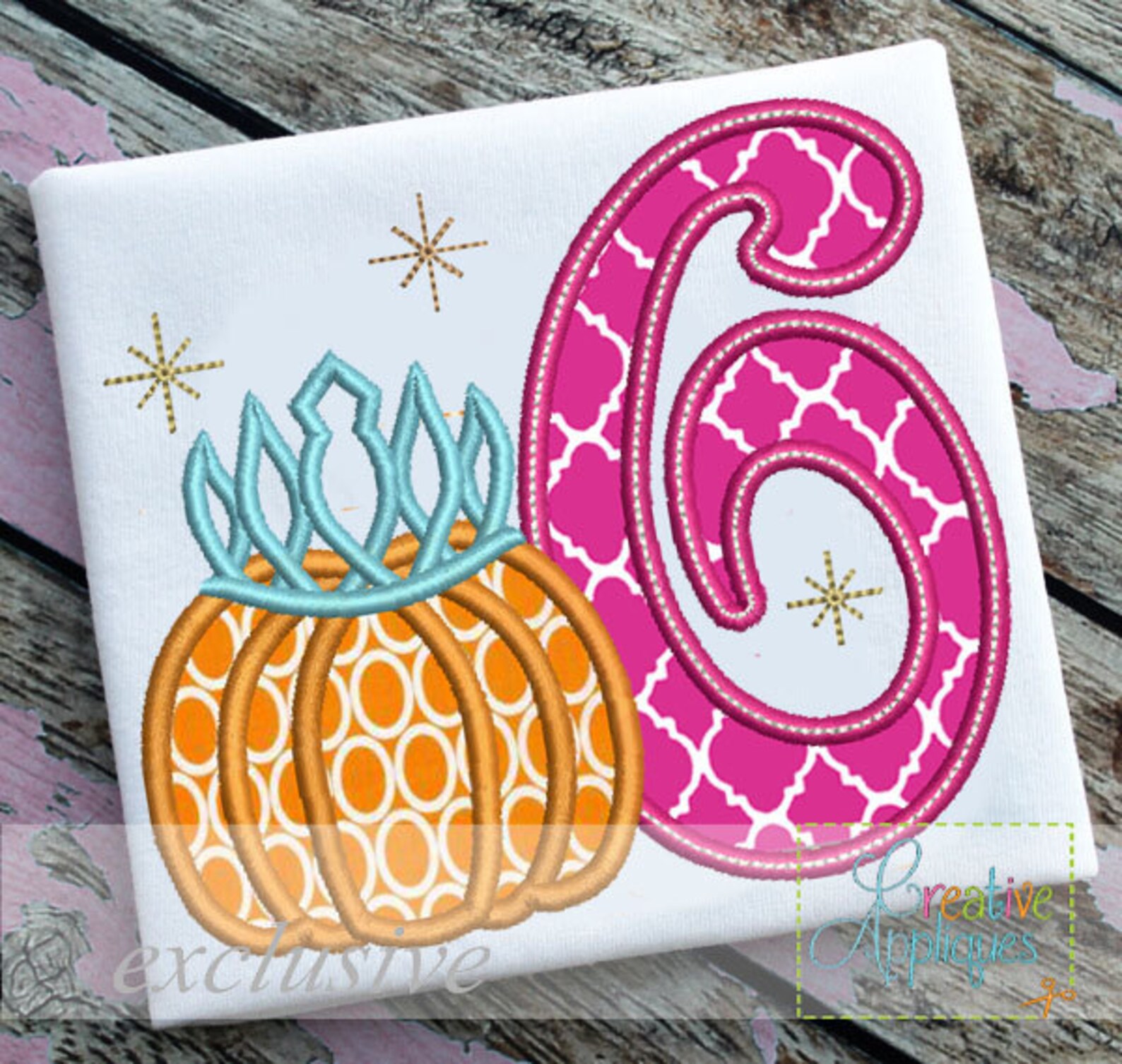 Pumpkin Princess Crown Number 6 Digital Machine Embroidery | Etsy