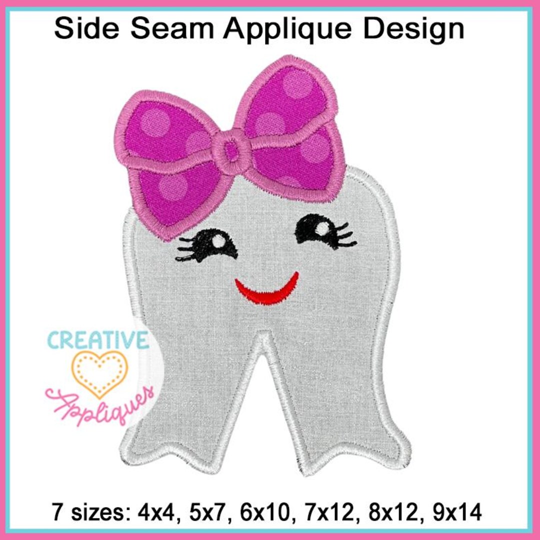 Ghost Bow Side Seam Applique Machine Embroidery Design, Side Seam ...
