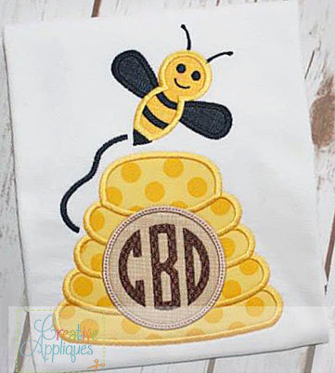 Beehive Monogram Digital Machine Embroidery Applique Design 4 Sizes ...
