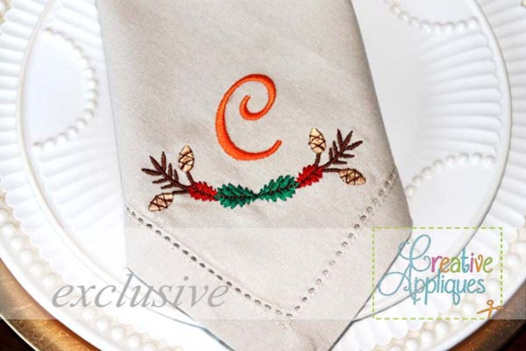 Fall Leaf Swag Alphabet Digital Machine Embroidery Design 4 Sizes, Fall ...