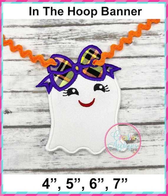 Ghost Girl Banner in the Hoop Machine Embroidery Design 4 - Etsy