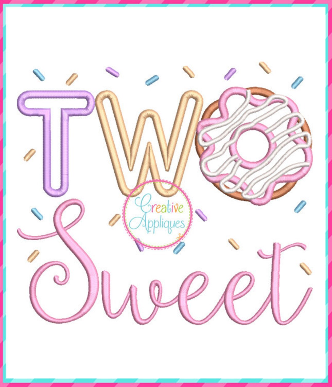 Two Sweet Doughnut Applique Design Machine Embroidery 4 Sizes, 2nd ...
