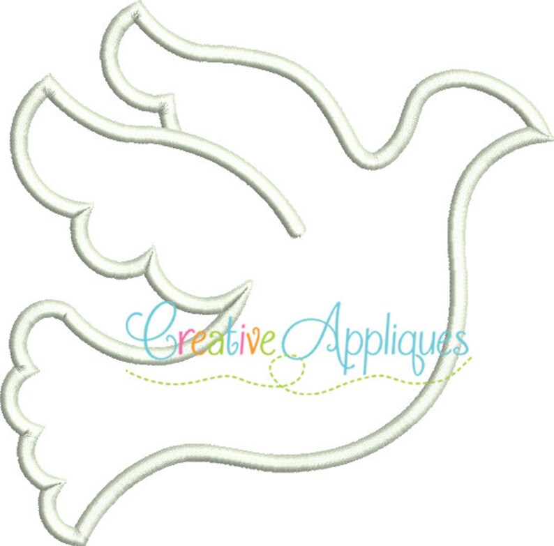 Dove Applique Digital Machine Embroidery Design 4 Sizes | Etsy