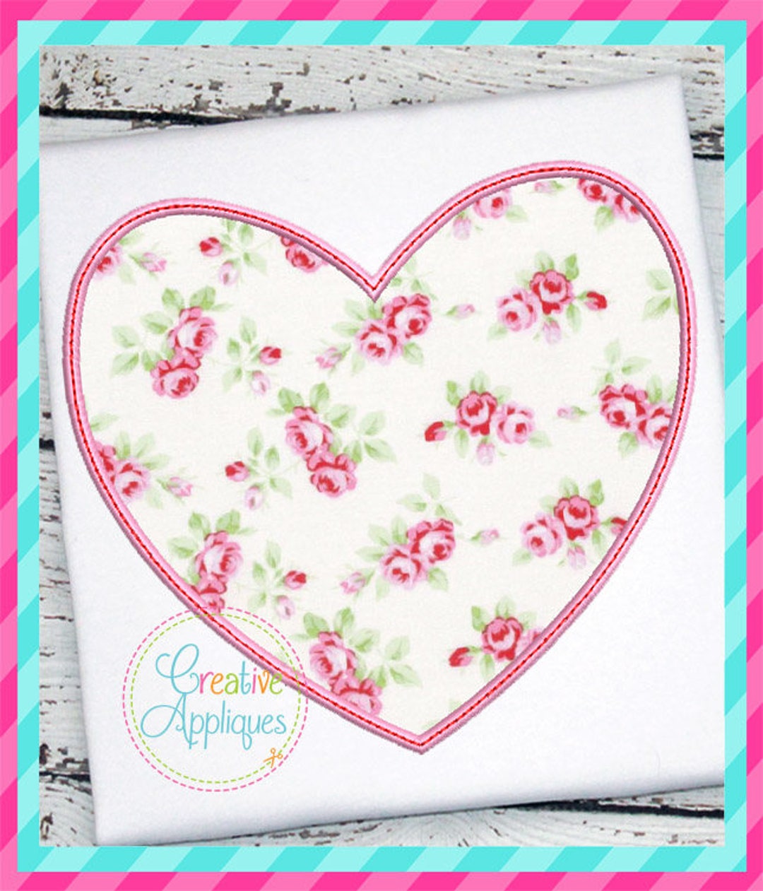 Heart Applique Digital Machine Embroidery Design 5 Sizes, Heart ...