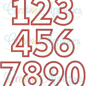 Block Number Set Applique Digital Machine Embroidery Design 6 Sizes ...