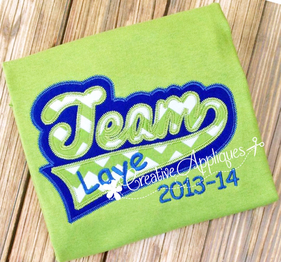 Team Applique Digital Machine Embroidery Design 4 Sizes, Team Applique ...