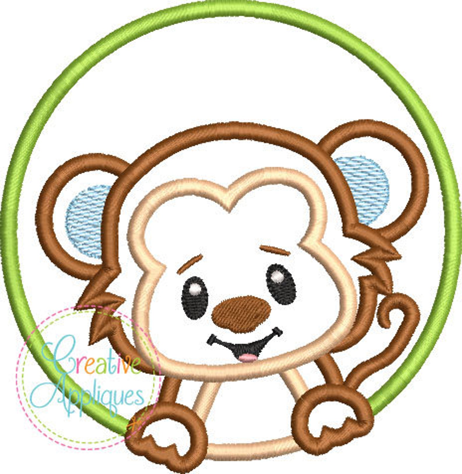 Monkey Digital Machine Embroidery Applique Design 4 Sizes, Monkey ...