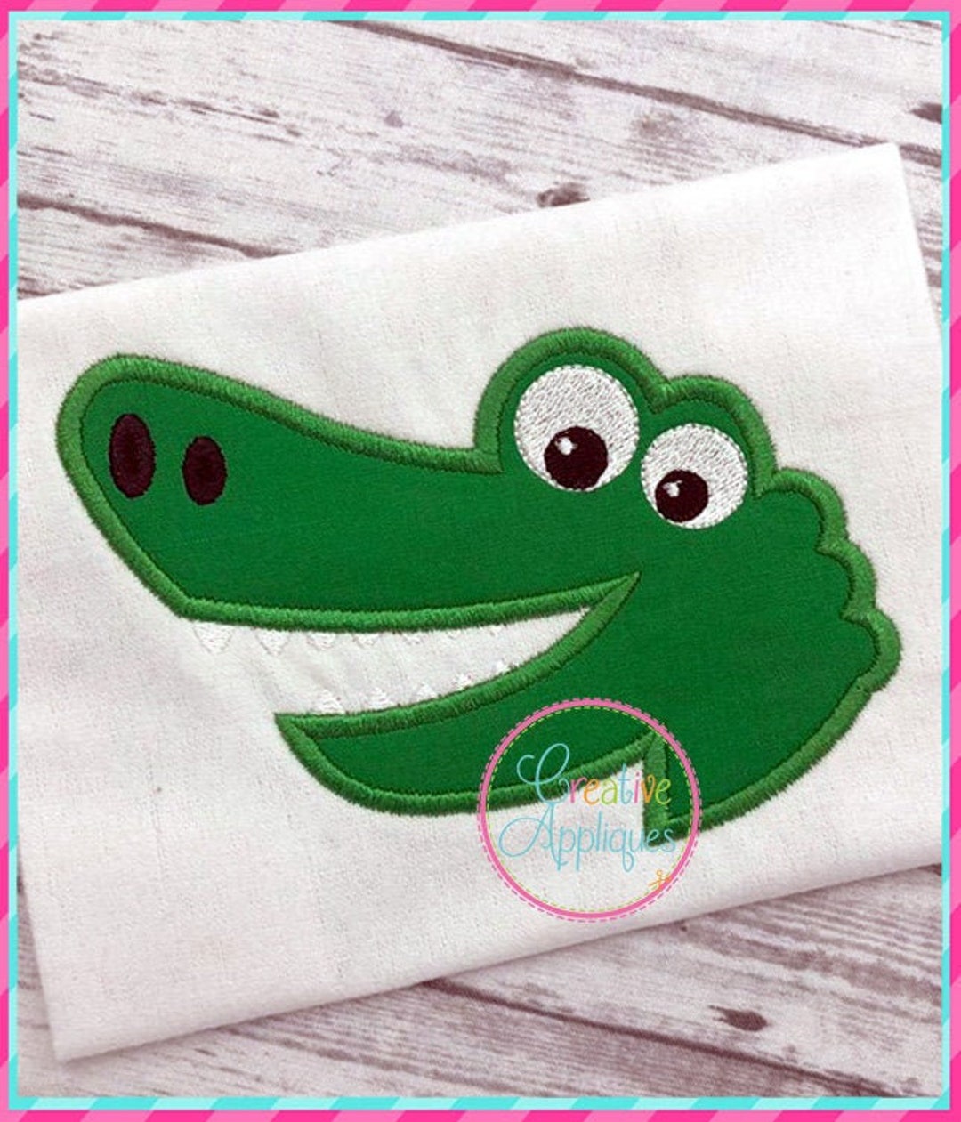 Alligator Applique Digital Machine Embroidery Design 4 Sizes, Alligator ...