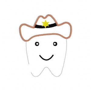Cowboy Cowgirl Tooth Pillow in the Hoop Design, Tooth Fairy Pillow, in ...