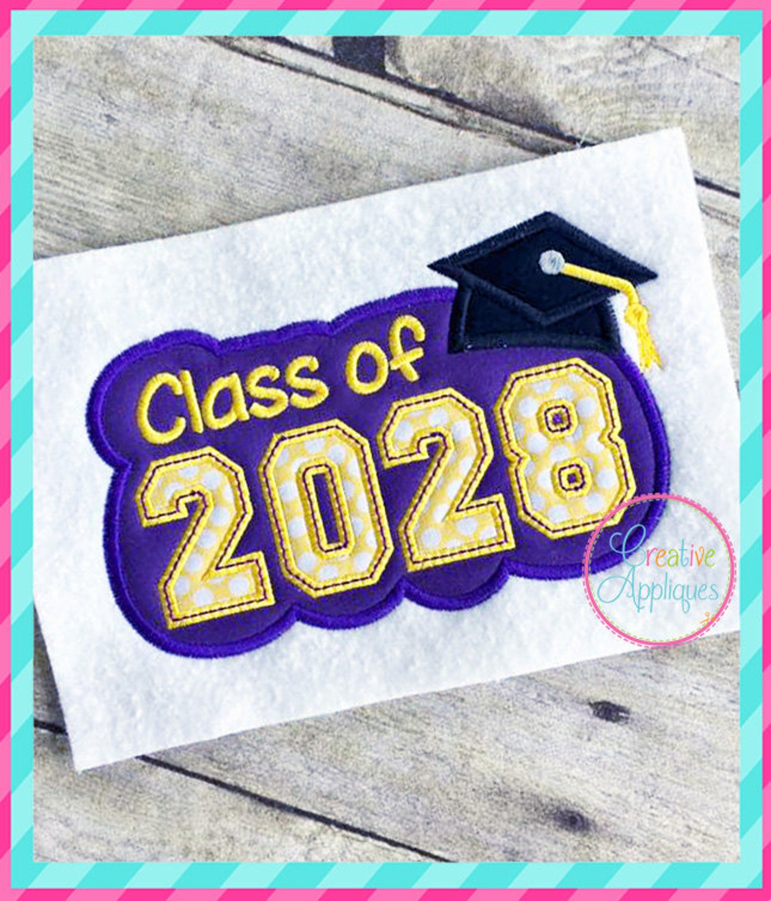 Class of 2028 Graduation Digital Machine Embroidery Applique Design 10 ...