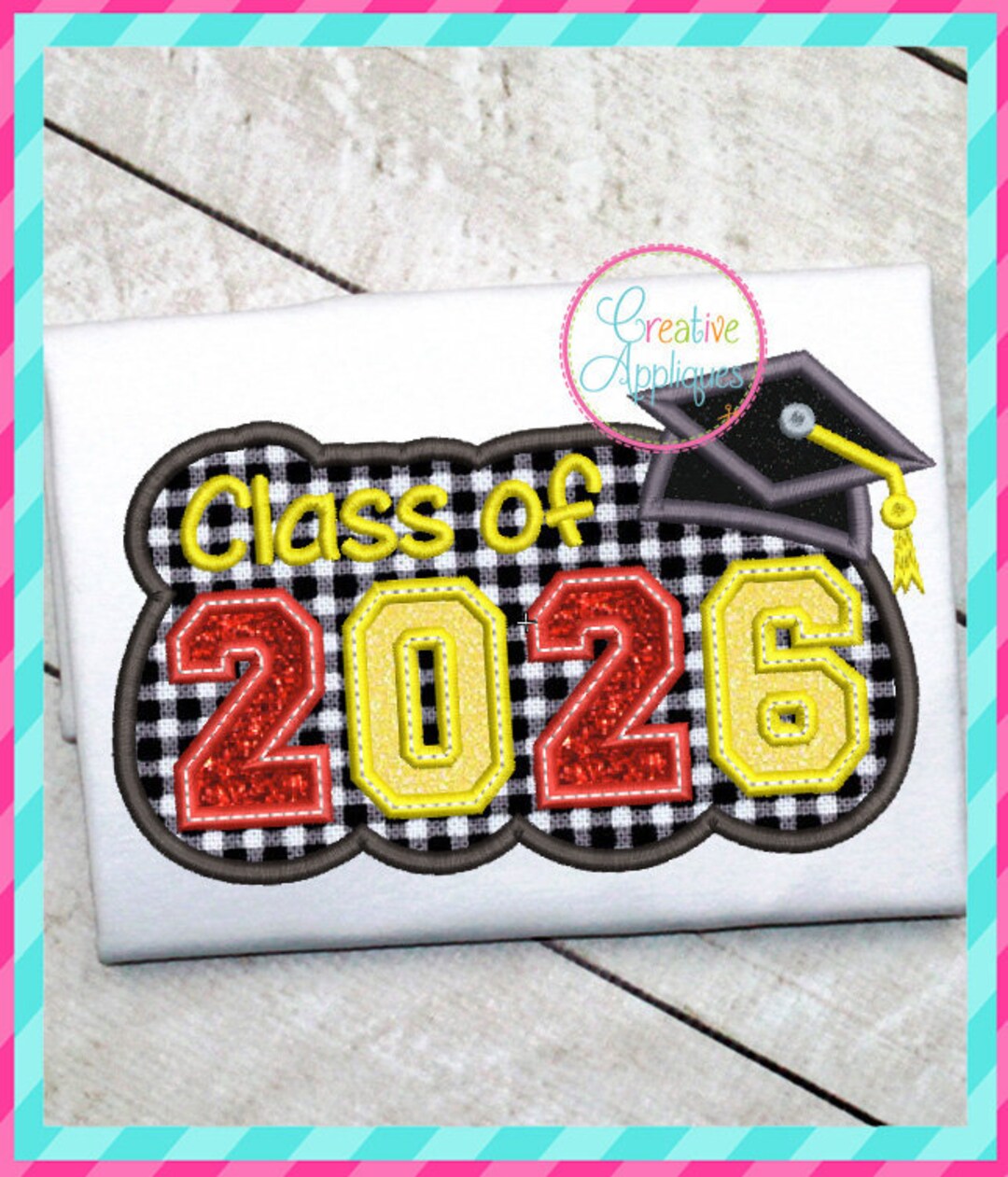 Class of 2026 Graduation Digital Machine Embroidery Applique Design 10 ...