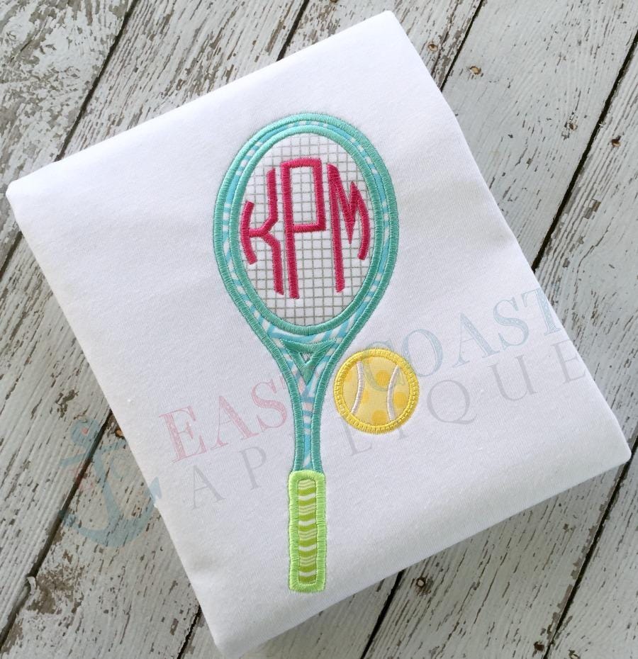 Tennis Monogram Applique Design, Machine Embroidery Design, Applique ...