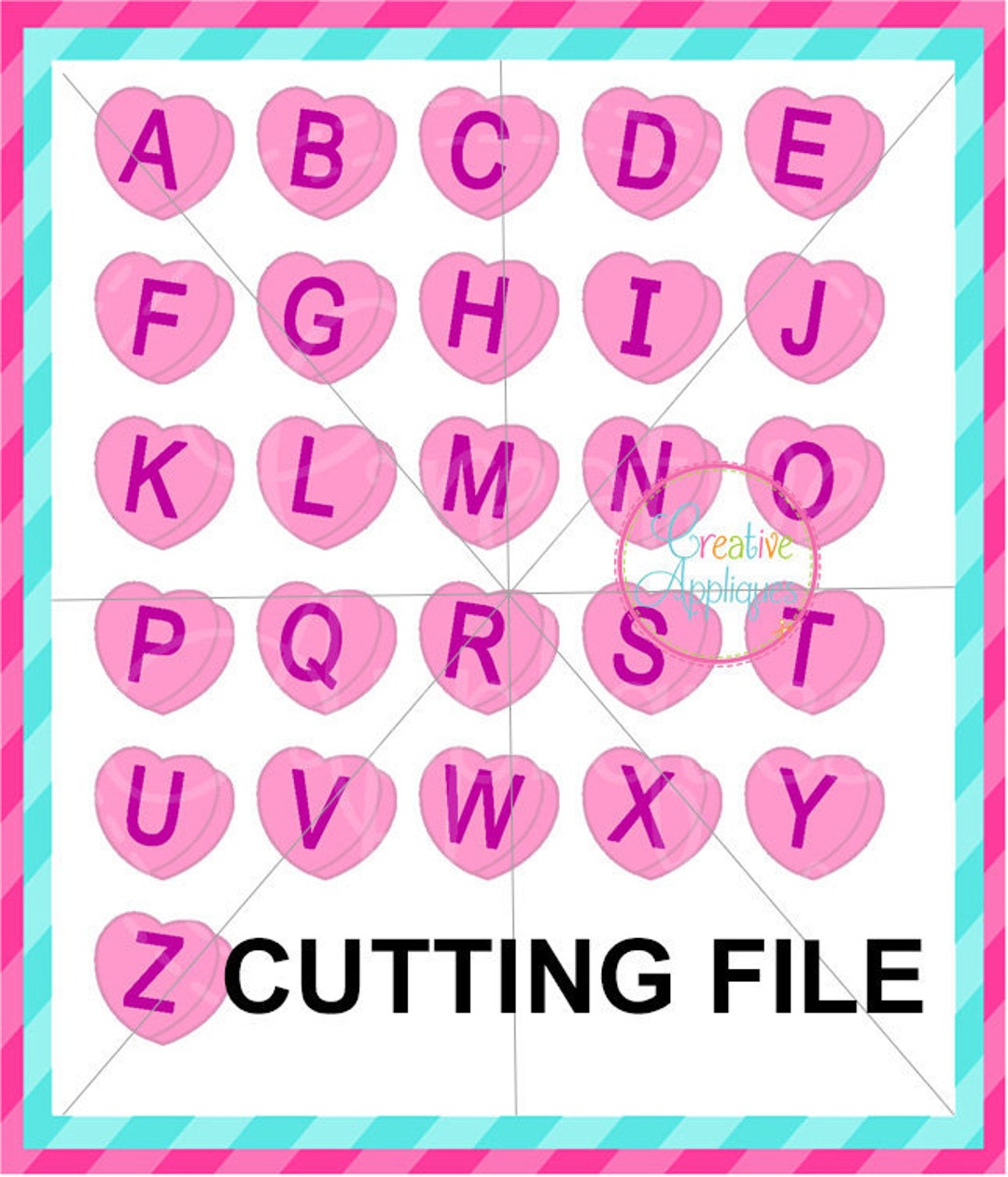 EXCLUSIVE Candy Heart Letter SVG Cutting File, Heart Letter Font Svg ...