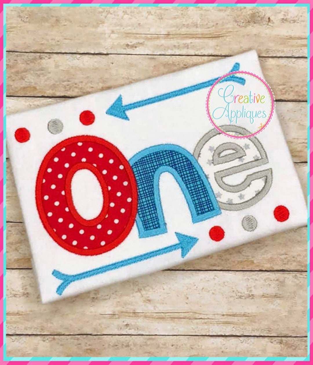 5 SIZES One First 1st Birthday Applique Digital Machine Embroidery ...
