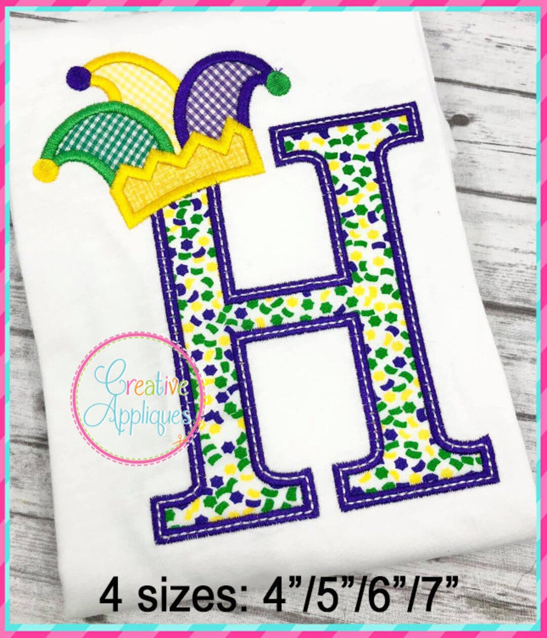 Jester Hat Alphabet Applique Machine Embroidery Design 4 Sizes, Jester ...