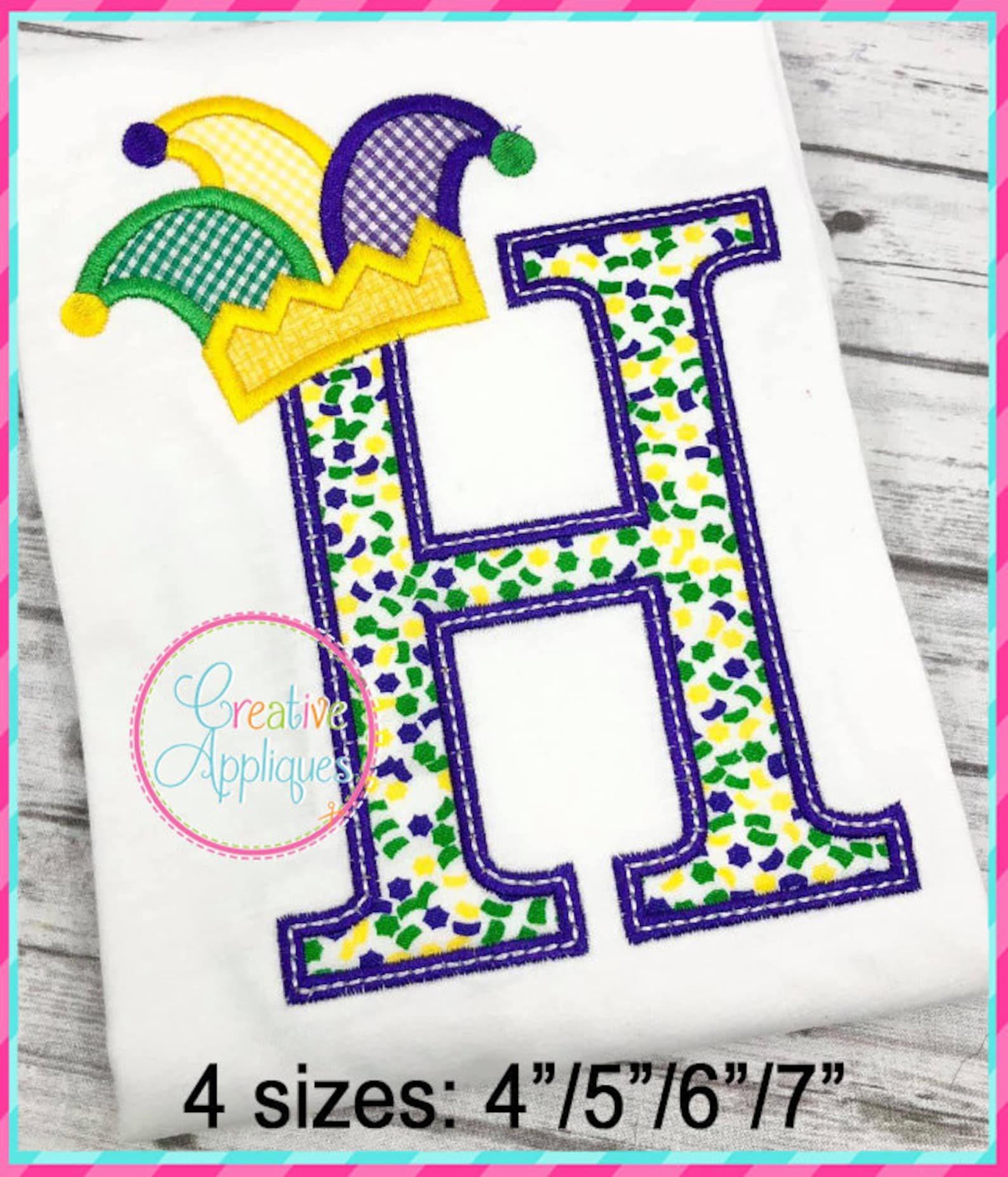 Jester Hat Alphabet Applique Machine Embroidery Design 4 - Etsy