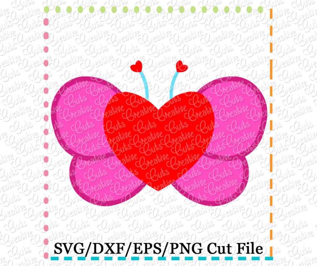 Valentine's Butterfly With Heart SVG Cutting File, Valentine Svg ...