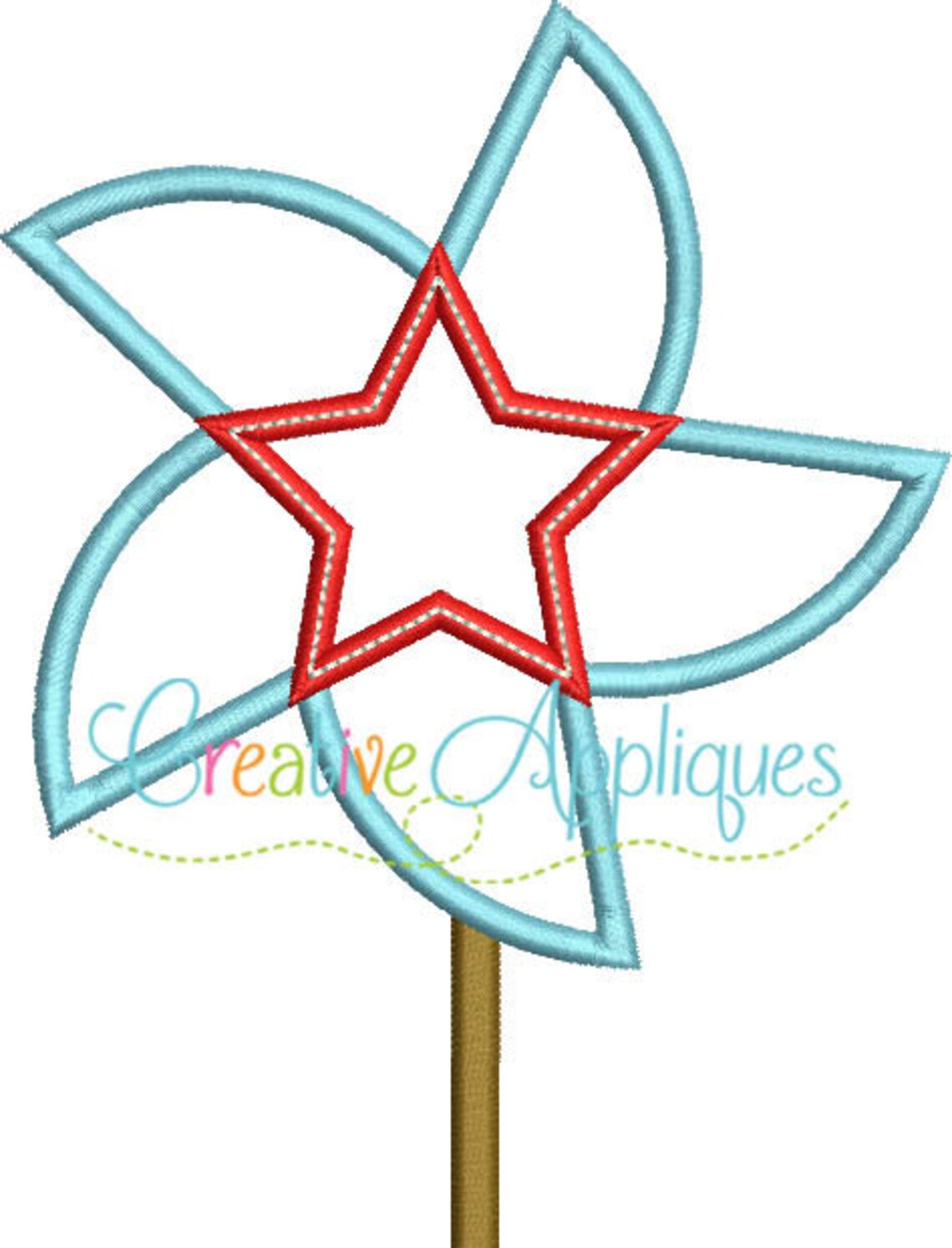 Patriotic Star Pinwheel Digital Machine Embroidery Applique - Etsy